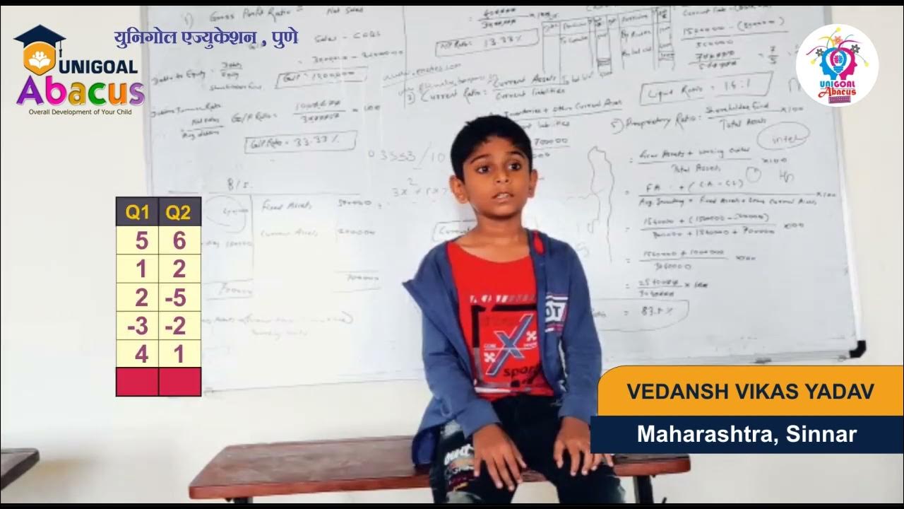 ABACUS LEVEL - 0: 1D 5NUMBERS, Performance of VEDANSH YADAV - YouTube