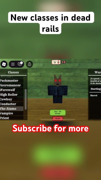 Dead rails update classes // #roblox #deadrails #deadrailsroblox #fypyoutube #fyptiktok # ...