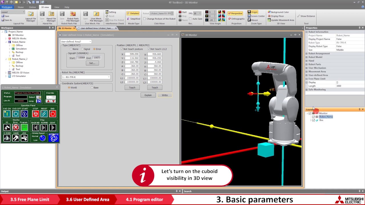 Robot Melfa Programming Lesson 36 Parameter User Defined Area Youtube 3537