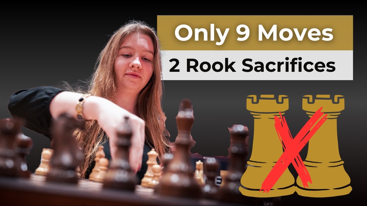 Unbelievable! 9 Moves and 2 Rook Sacrifices | Chess Analysis with Lara ...