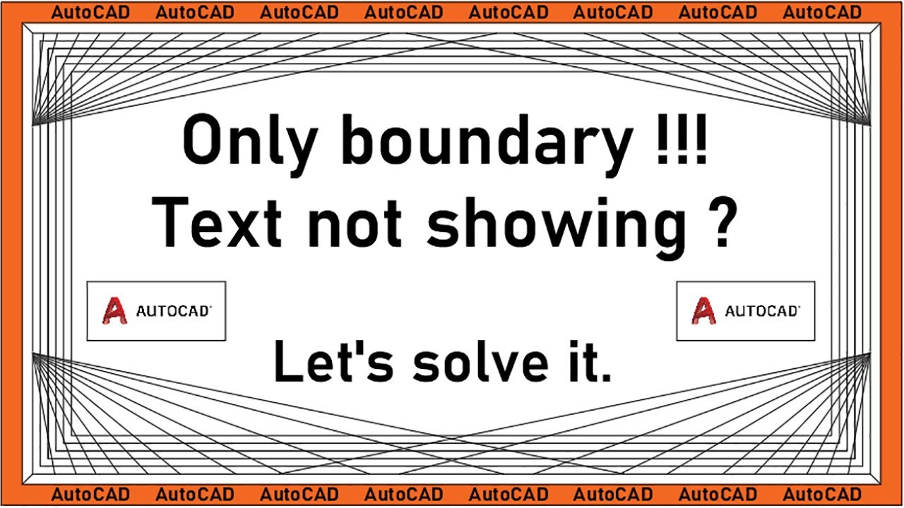 Text not showing problem in AutoCAD || Only boundary, text not showing ...