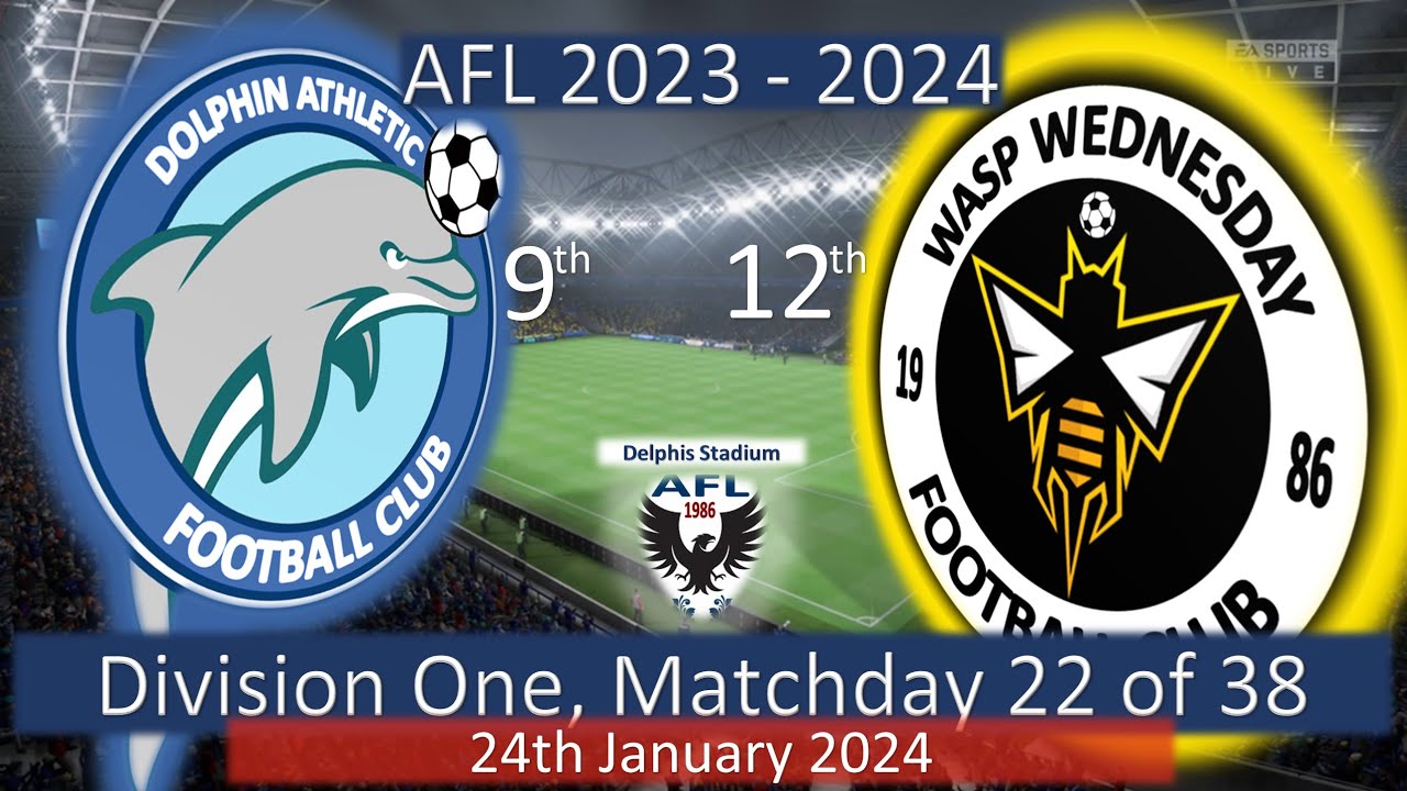 2023 - 2024 Division One MD22, Dolphin Athletic v Wasp Wednesday - YouTube