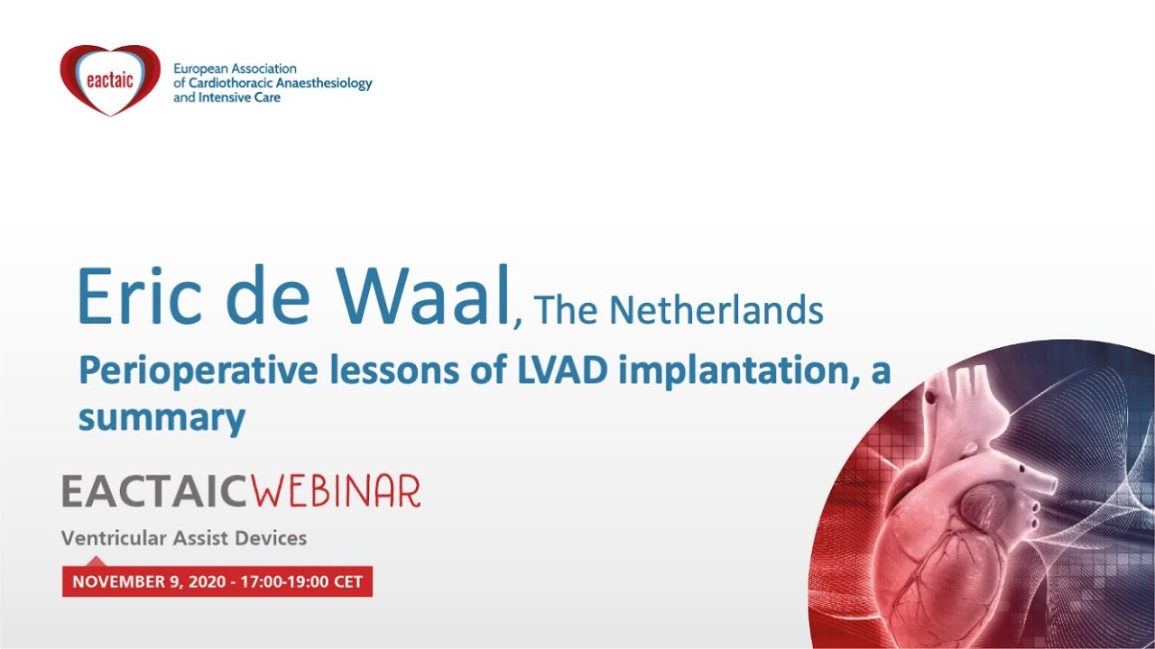 EACTAIC Webinar: QA and Perioperative lessons, a summary, Eric de Waal ...