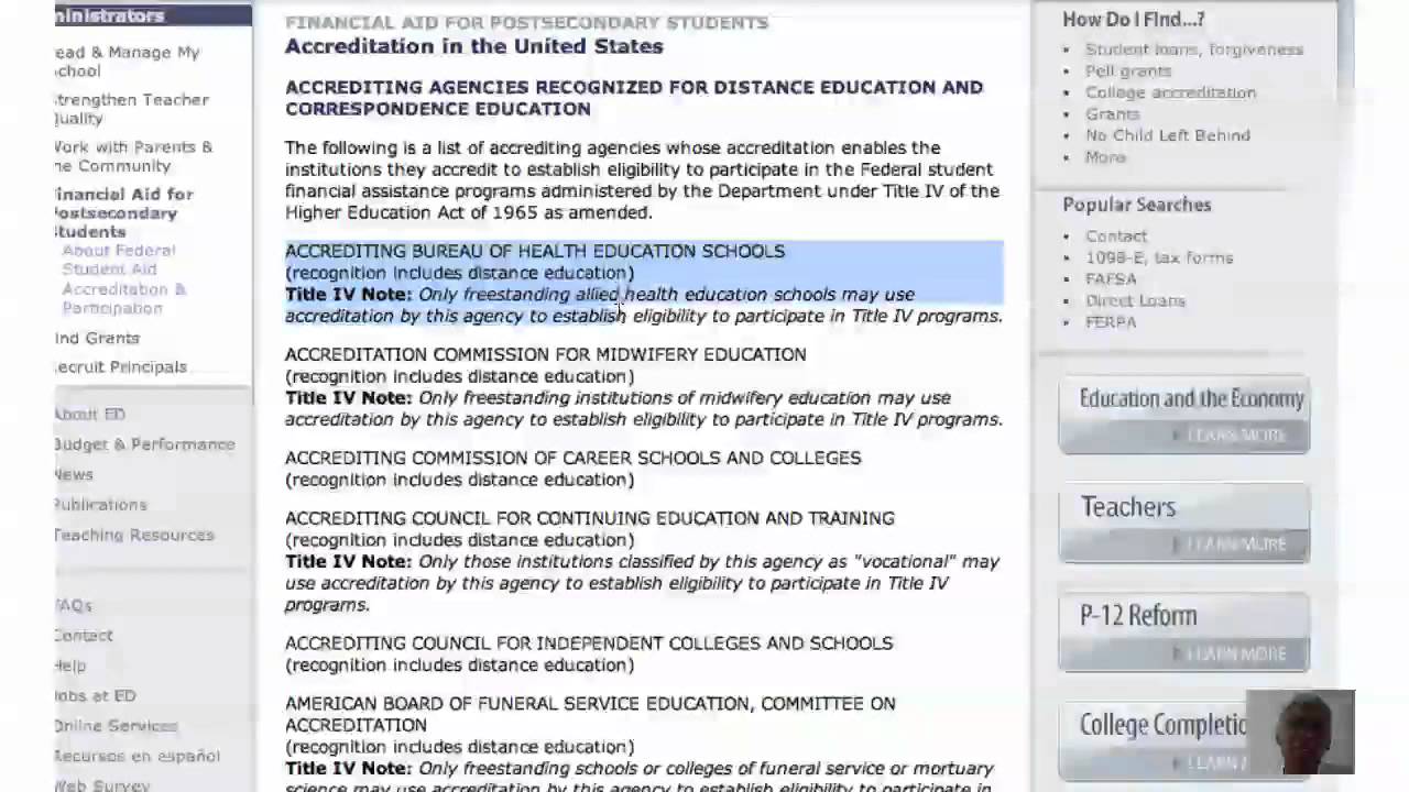 Accreditation of Distance Education in USA - YouTube