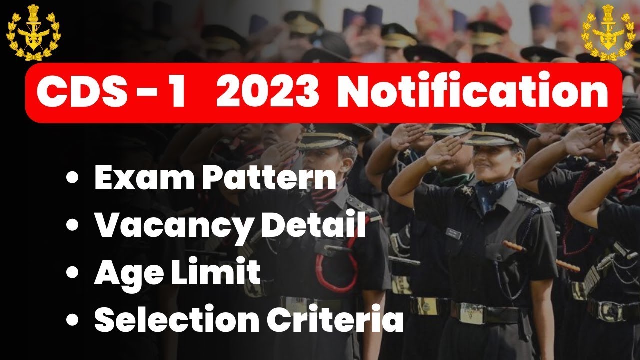 CDS 1 2023 Notification Out | CDS Exam Full Details in Hindi | Age ...