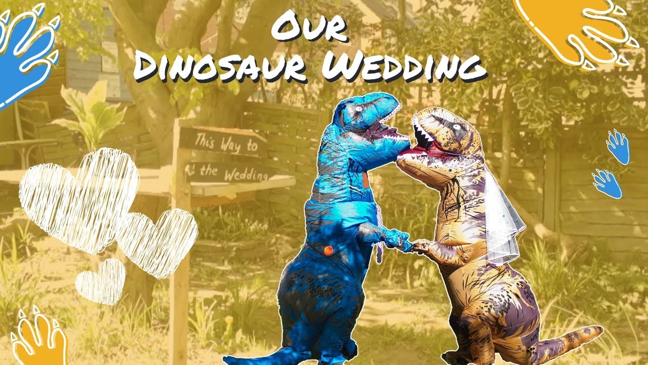 Our Dinosaur Wedding | We get 'married' during lockdown in inflatable T ...