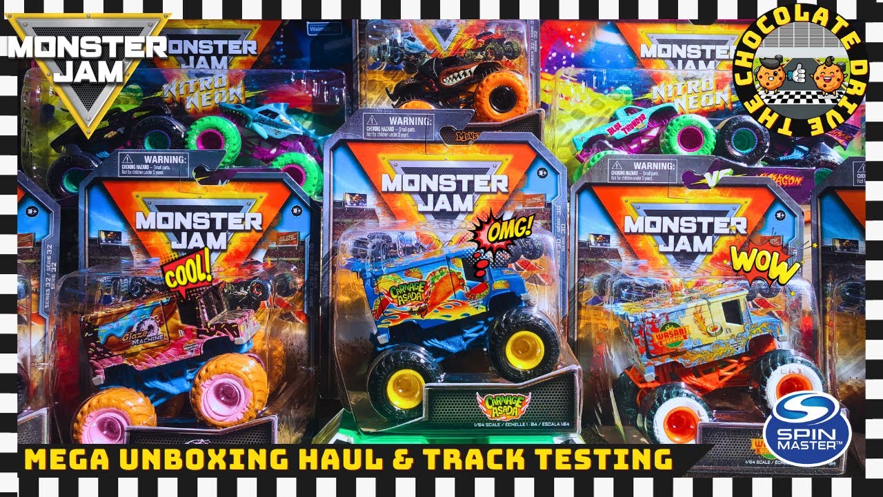 SPIN MASTER MONSTER JAM: 28 NEW MONSTER TRUCKS Unboxing Haul. How do ...