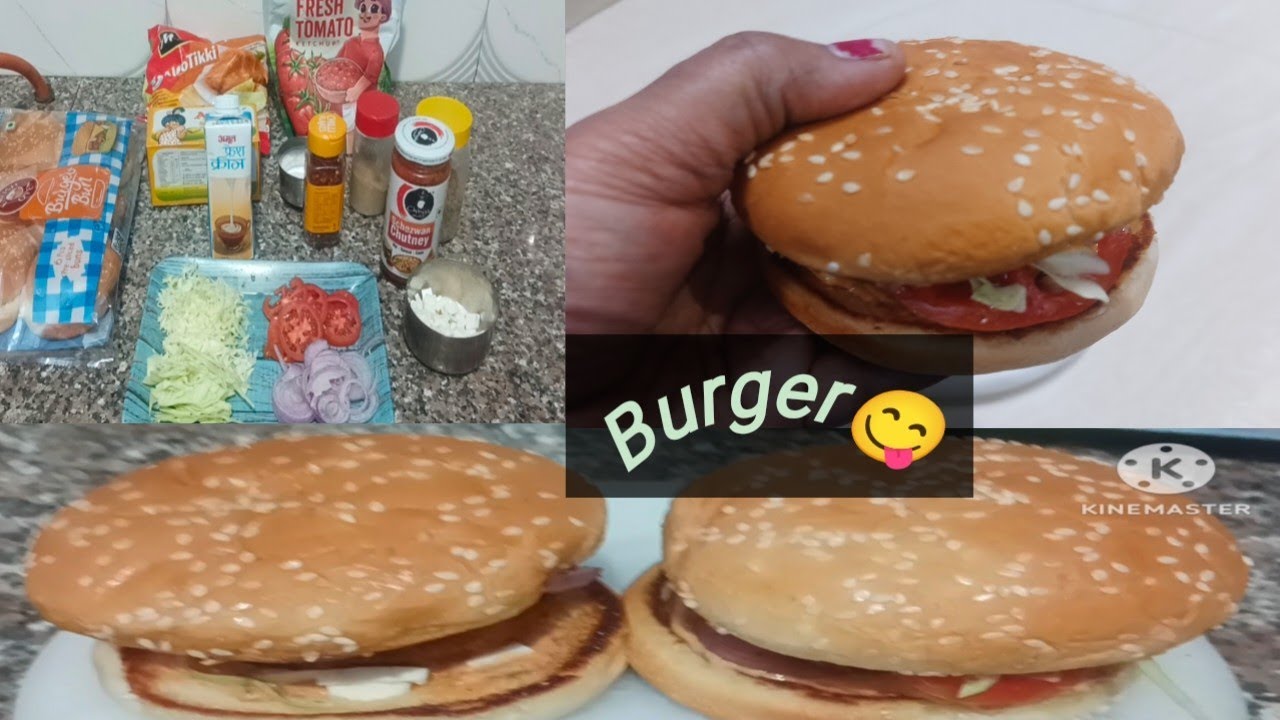 Burger With Mccain Aloo Tikki || Without Mayonnaise Burger Recepie ...