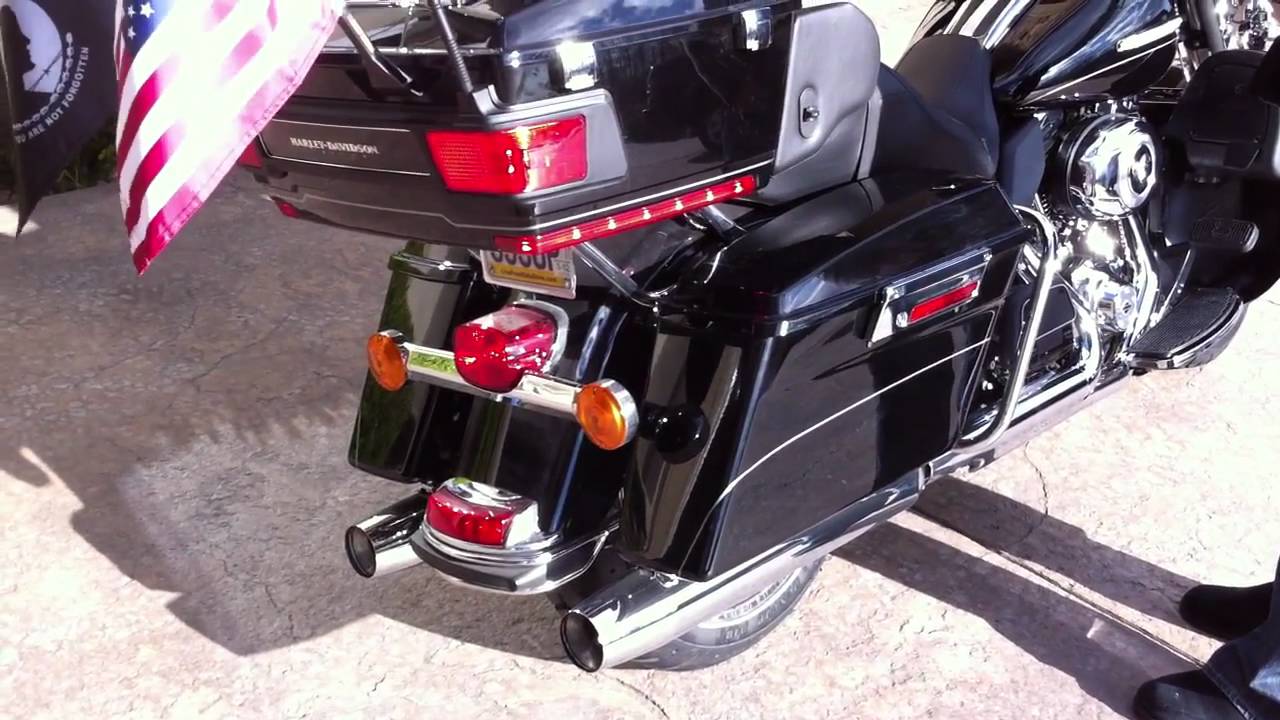 2011 Ultra Limited stock exhaust - YouTube