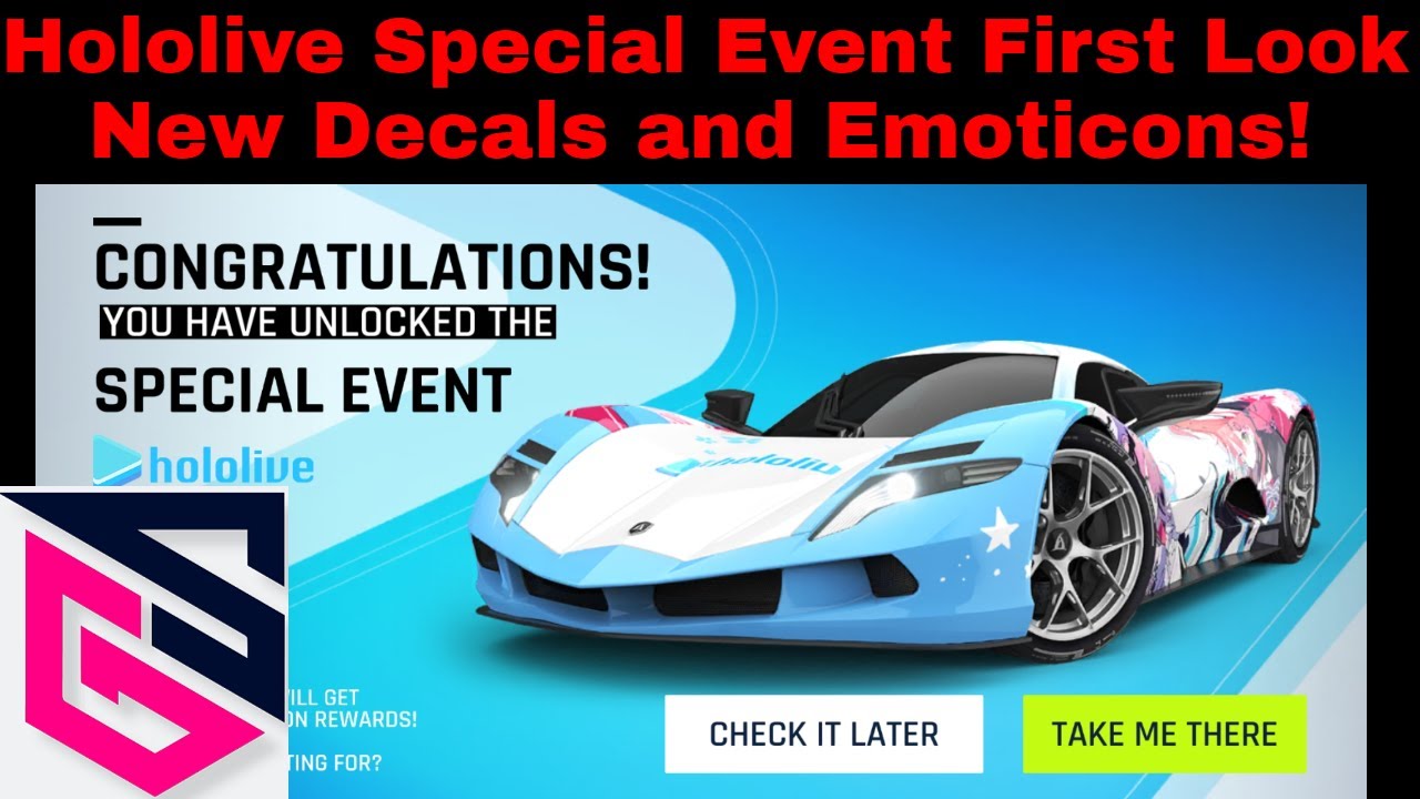 Asphalt 9 - Hololive Special Event First look. New Decals and Emoticons ...