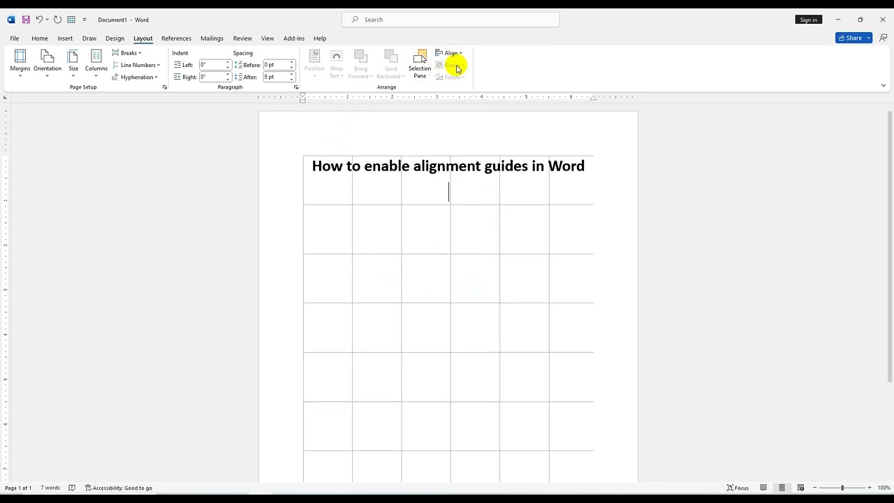 How To Enable Alignment Guides In Word YouTube How To Enable Alignment Guides In Word YouTube
