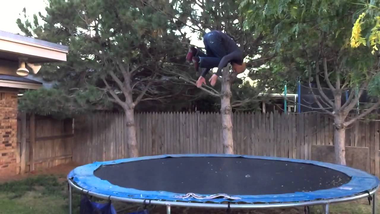 Jumping Off the roof onto trampoline - YouTube