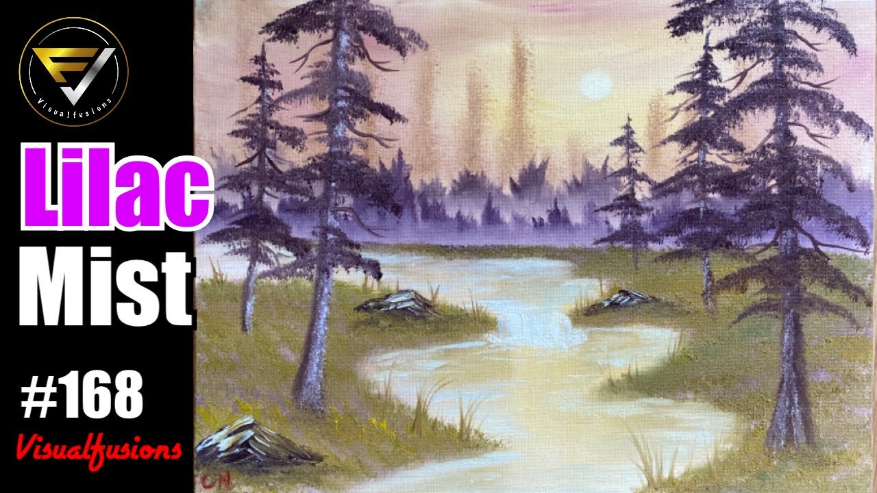 Learn How to Paint Full Art Tutorial Lilac mist Oil painting 168 asmr ...