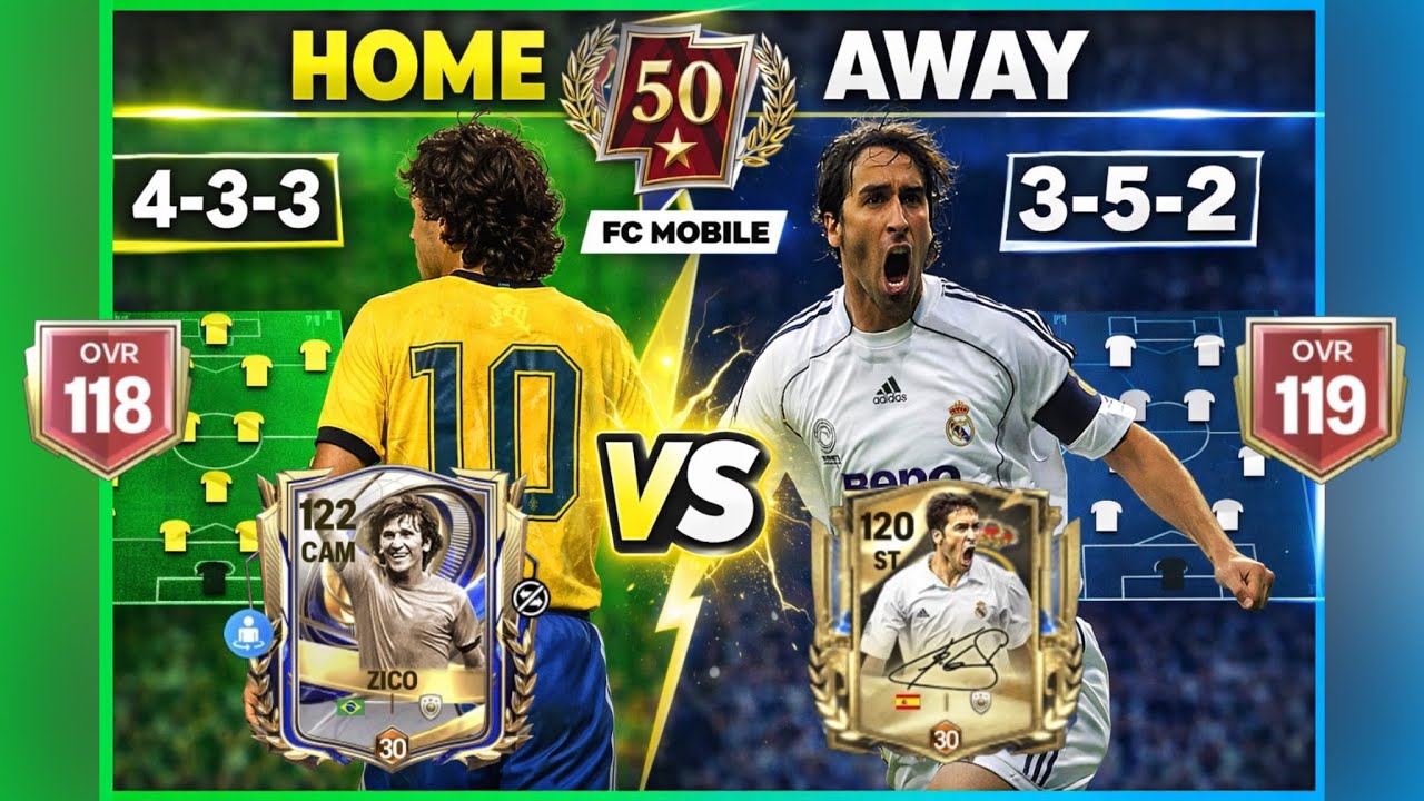 ZICO vs RAUL FC MOBILE MATCH 4-3-3 vs 3-5-2 #onlyforfcmoblie # ...
