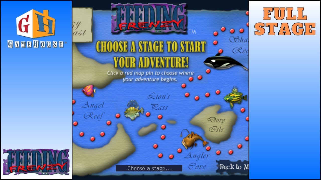 Feeding Frenzy : Full Stage Fish - Game house - YouTube