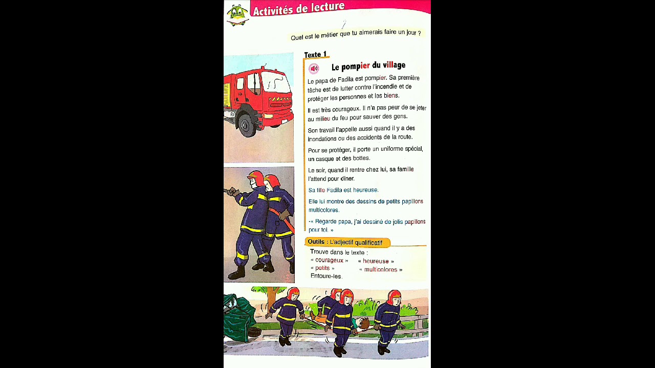 Le pompier du village - texte 1 - unité 3 : thème professions et ...