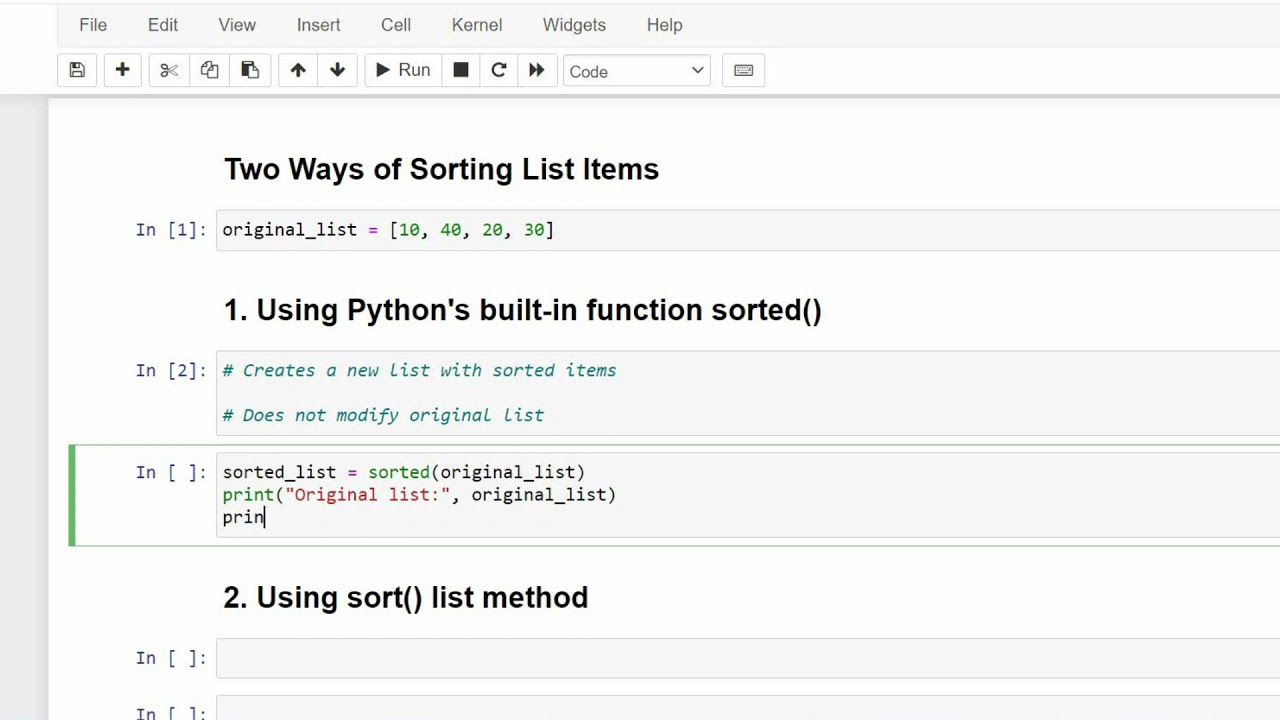 Two Ways Of Sorting List Items In Python YouTube Two Ways Of Sorting List Items In Python YouTube