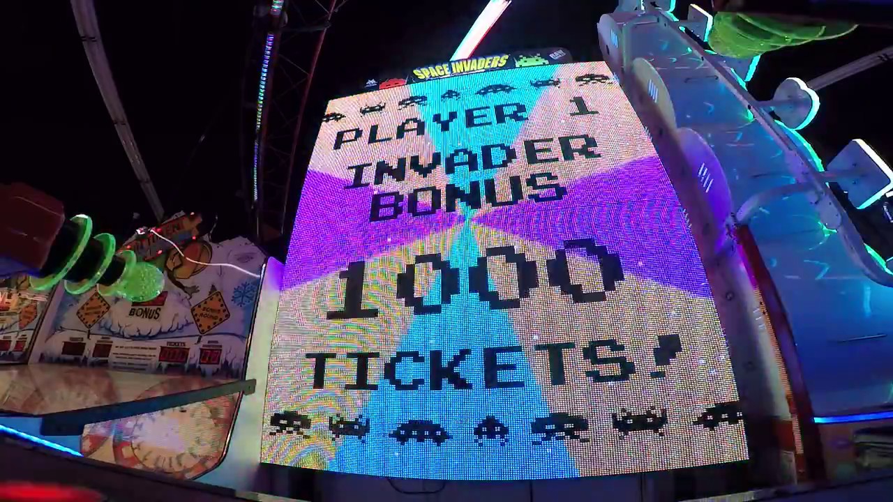 Space Invaders Frenzy Arcade Game 1000 Ticket Jackpot WIN #2 :) (At Old ...