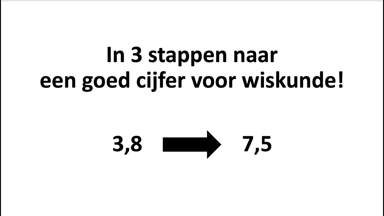 In 3 stappen naar een goed cijfer voor wiskunde! - YouTube