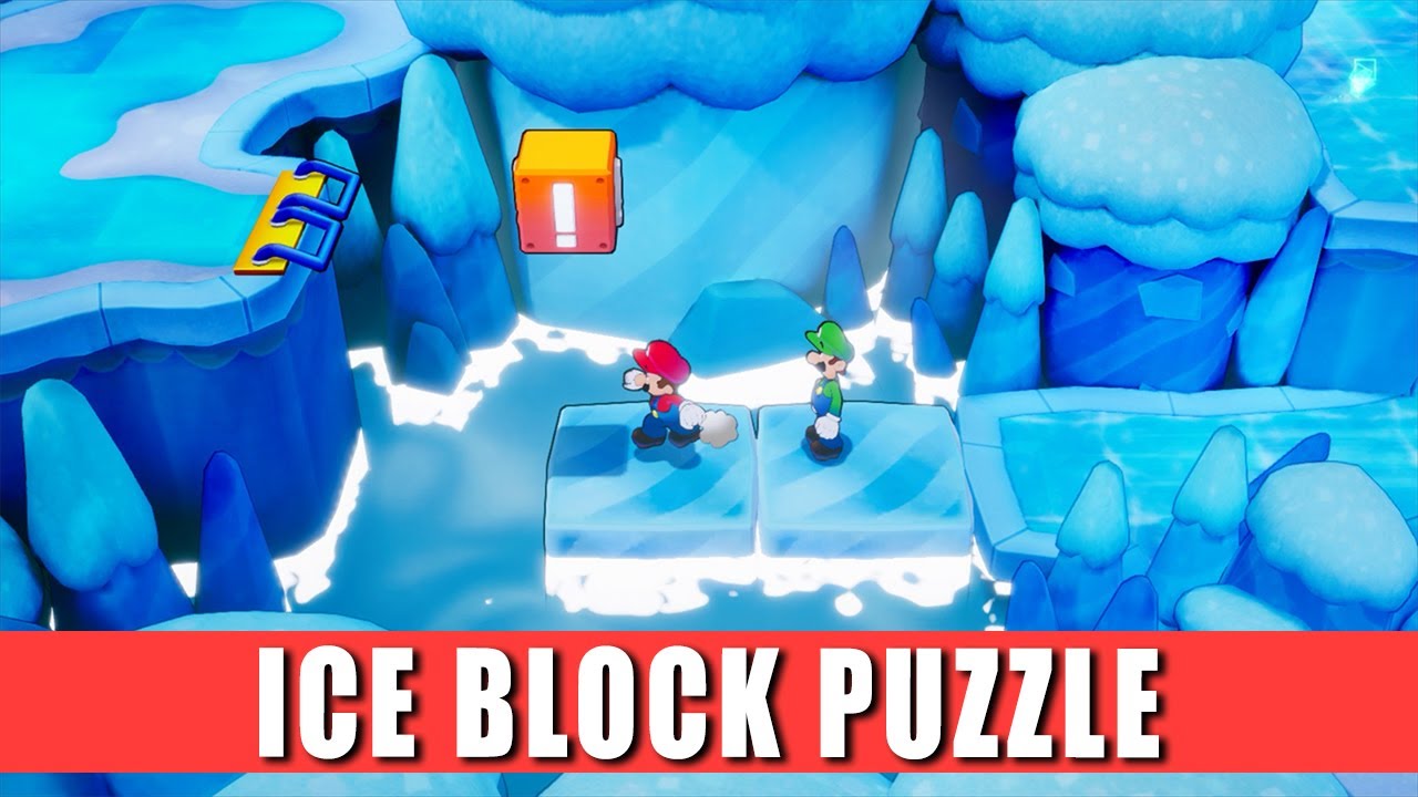 Ice block puzzle on Slippenglide Island Mario & Luigi Brothership - YouTube