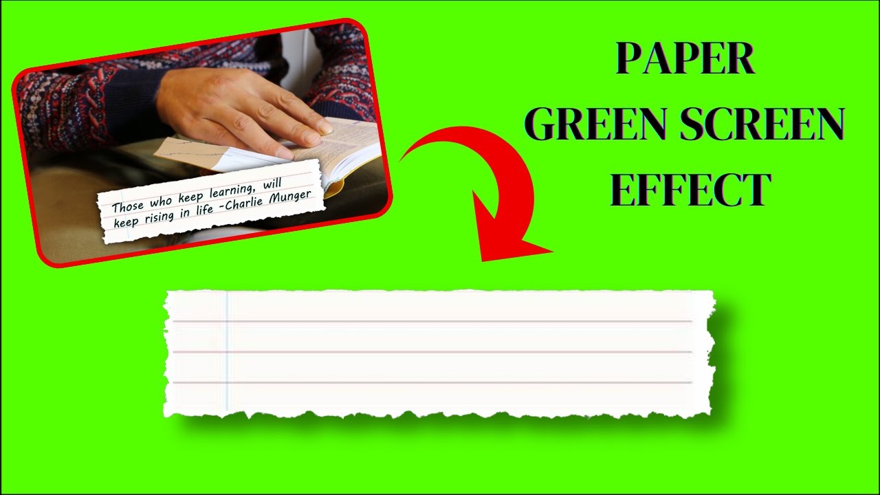 Paper effect for writing notes on screen | paper green screen video ...
