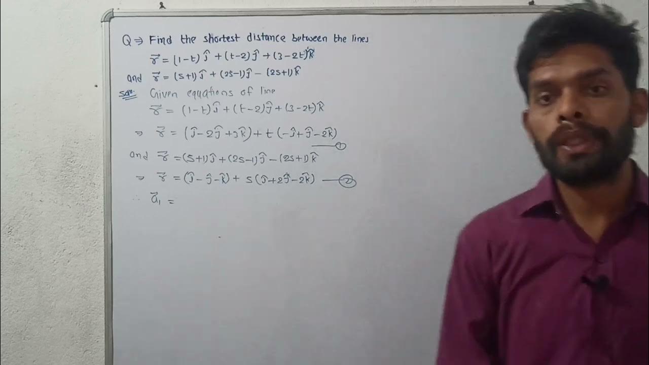 Shortest Distance Between Two Lines Q 1 Ii Class 12th Maths Youtube