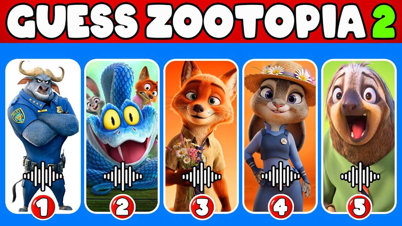 Guess Zootopia 2 Movie Characters by Voice & Emoji 🔥 | Flash 🦥 ...