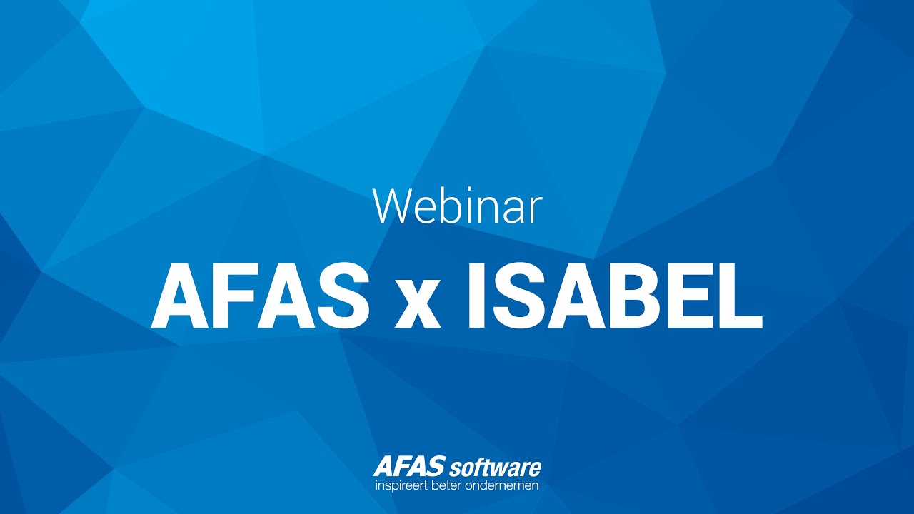 Webinar AFAS x Isabel - YouTube