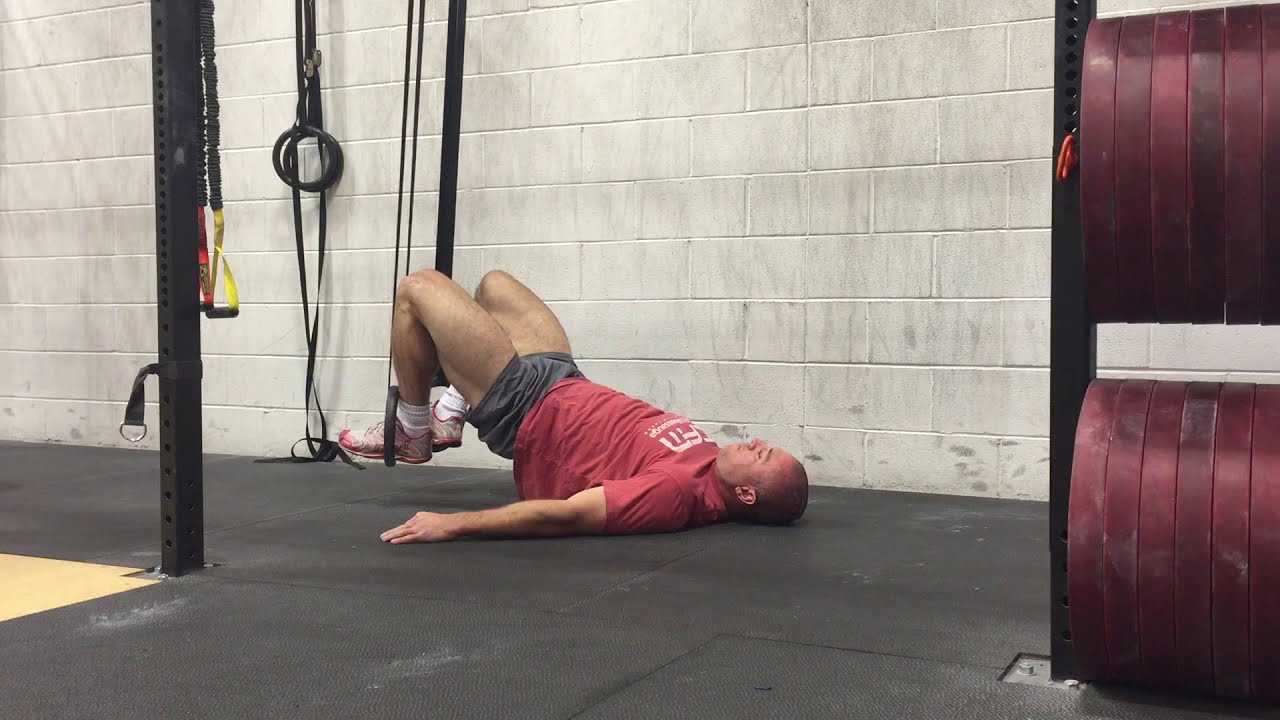 Hamstring Curls (feet in rings) - YouTube