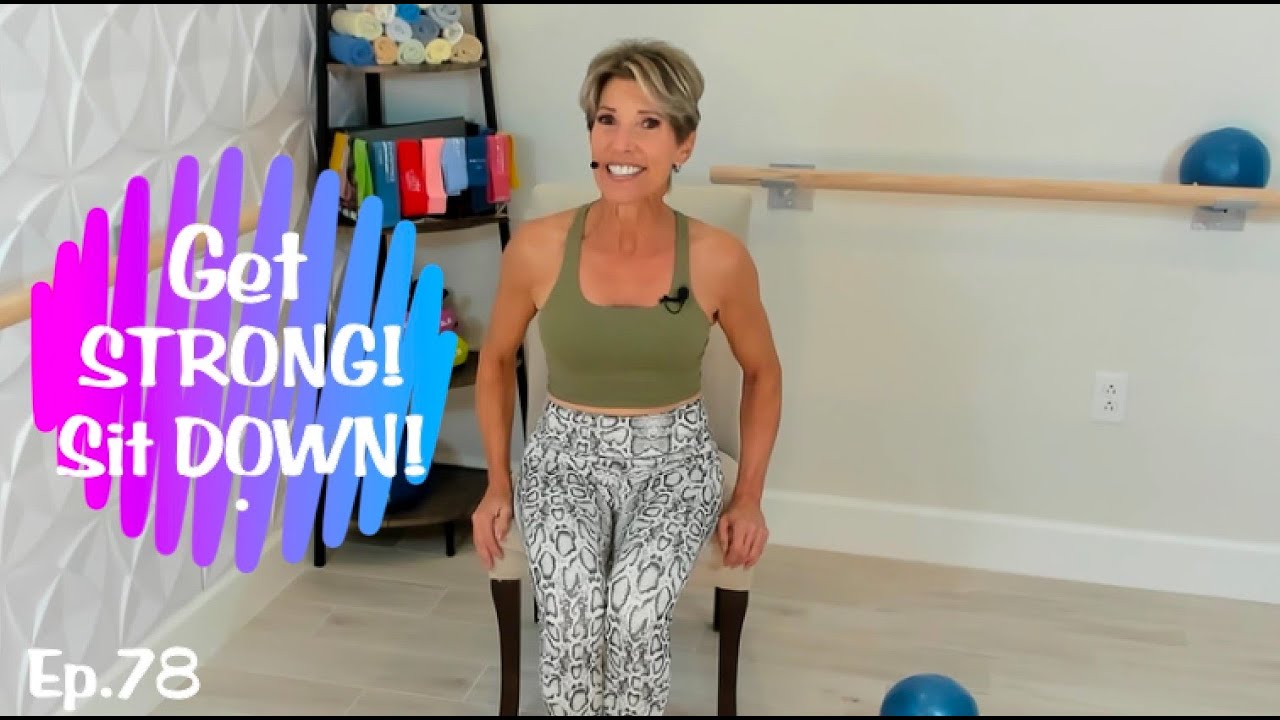 GET STRONG SIT DOWN | A Seated Chair Workout | Fit With Judy # ...