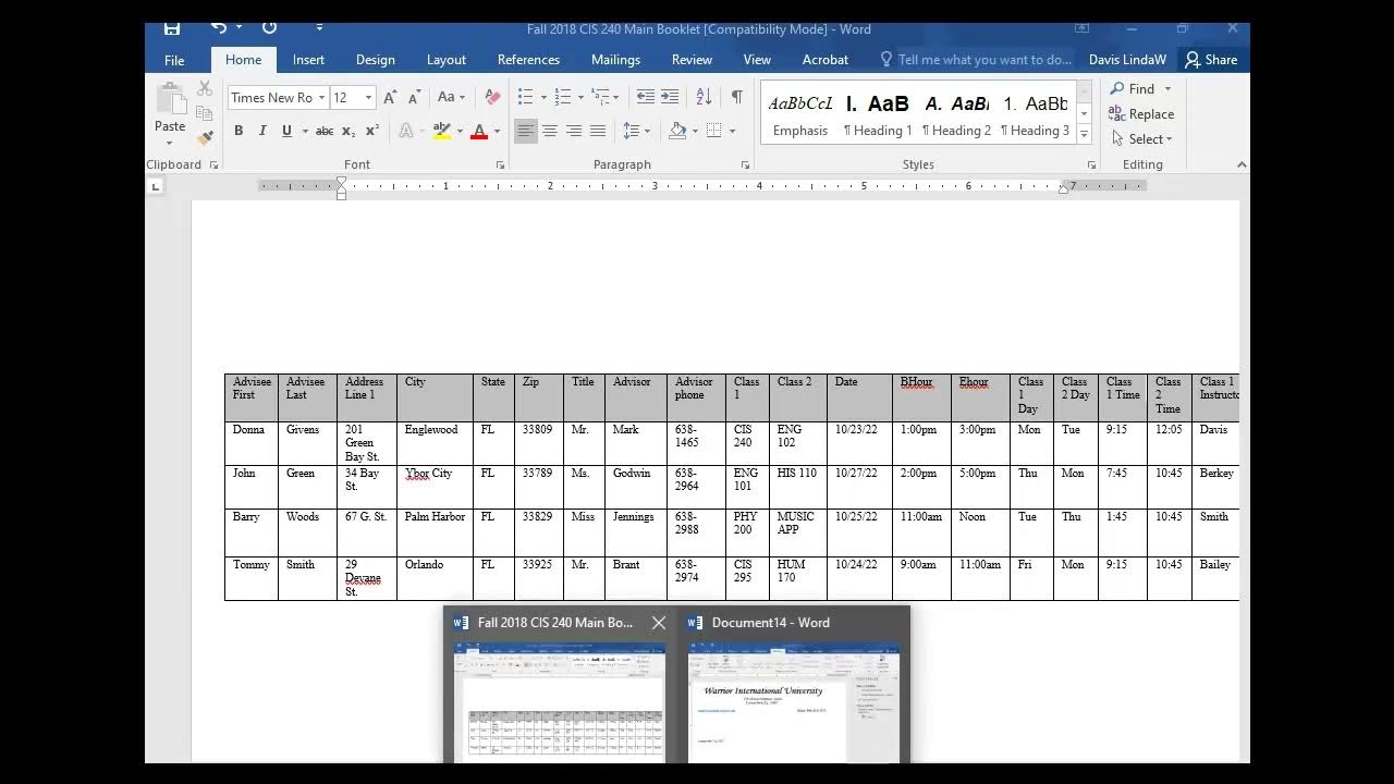 Mail merge with a typed list warning notices example - YouTube