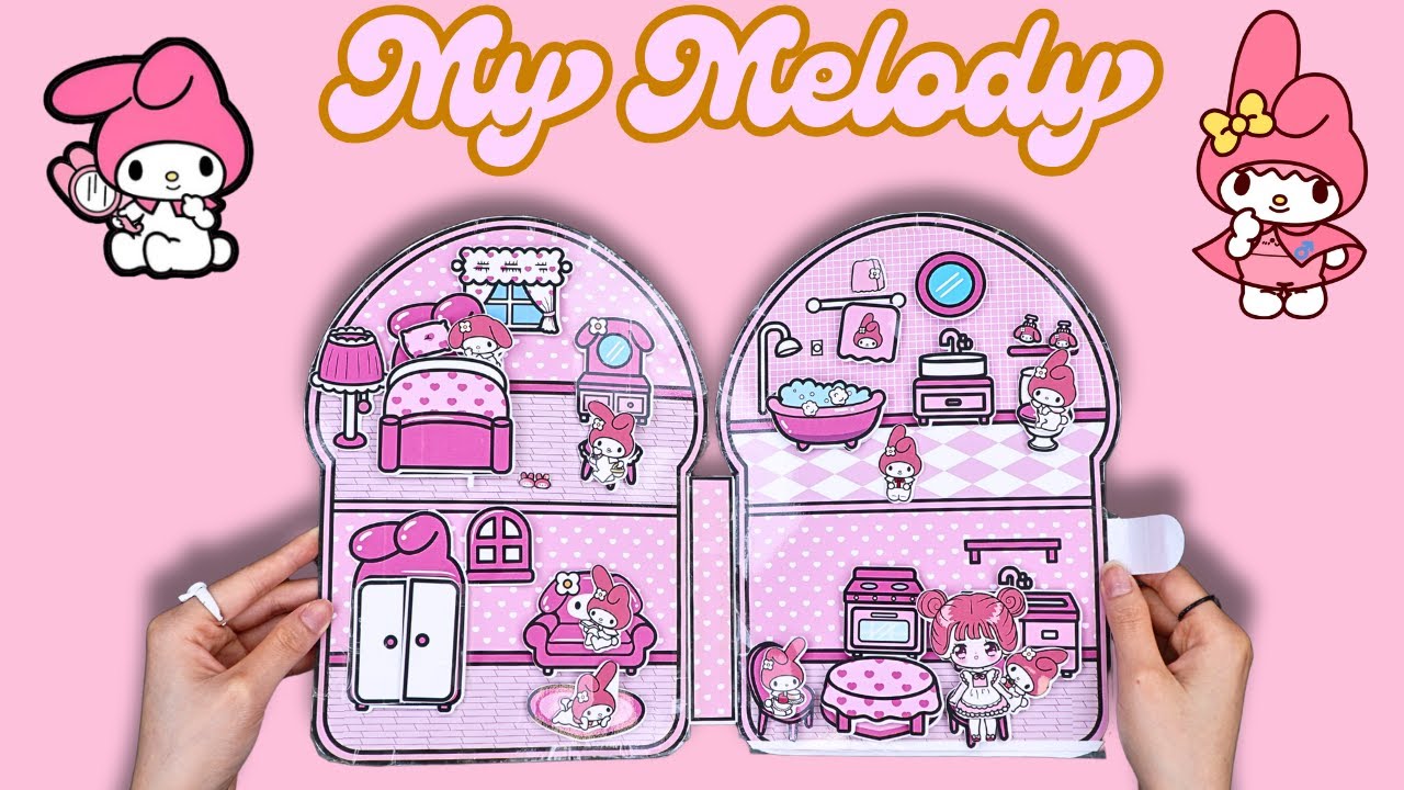 How to Make a My Melody House Quiet Book | Sanrio Inspired | DIY Paper ...