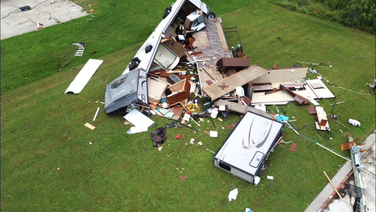 (05-27-2025) Severe Thunderstorm Damage in Cameron, LA - YouTube