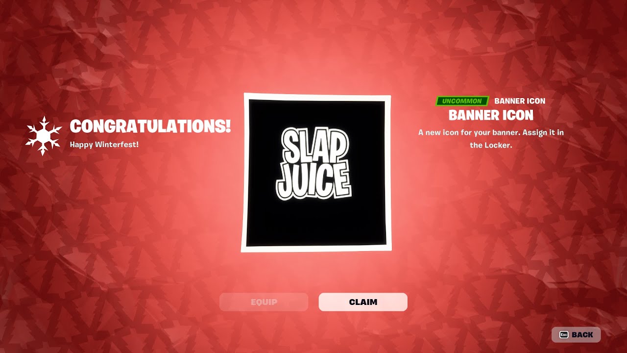 How to Unlock Slap Juice Banner Icon in Fortnite | Winterfest 2023 ...