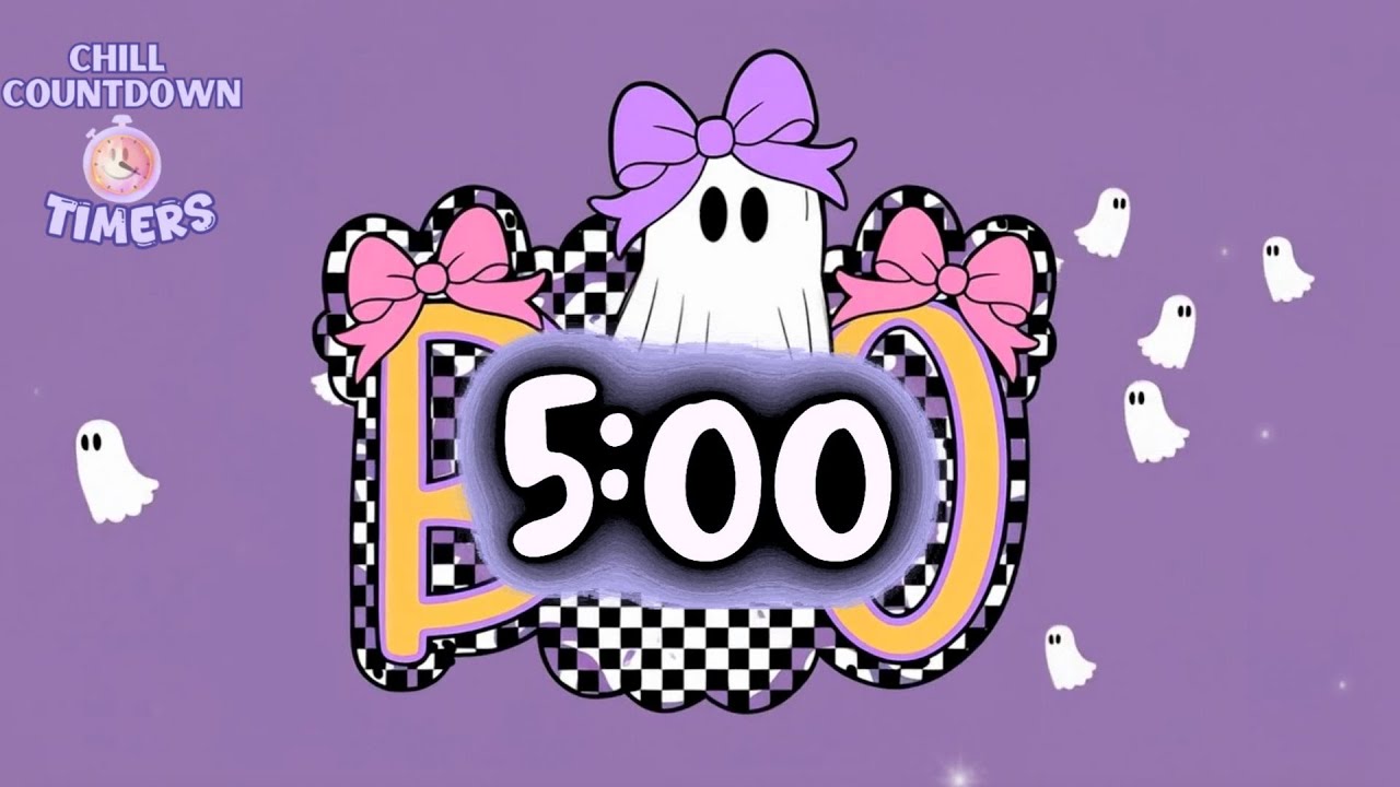 5-Minute Ghost Countdown Timer | Cute Boo Halloween Lofi Chill Vibes ...