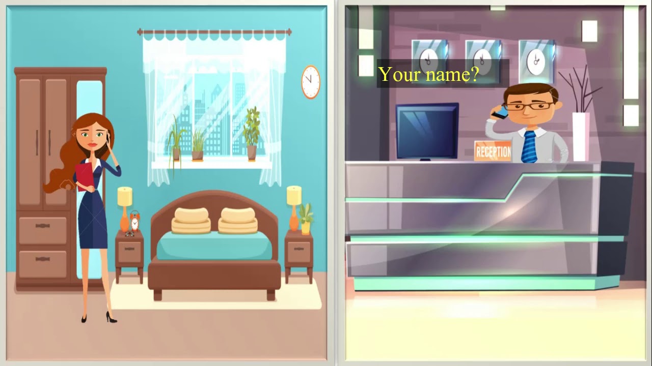 How to make hotel reservation / English conversation. - YouTube