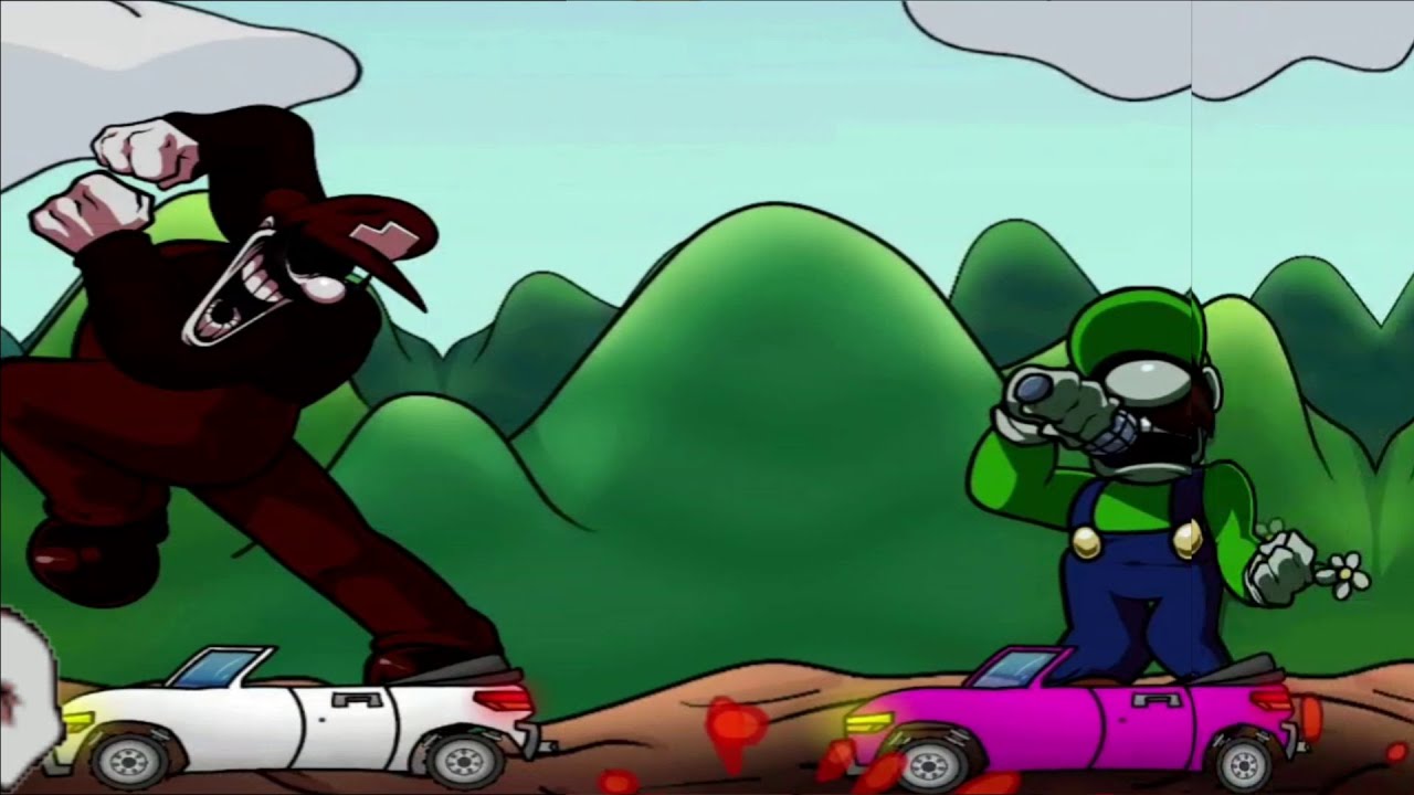 FNF Mario Luigi alone vs mario madness drive car (Friday Night Funkin ...