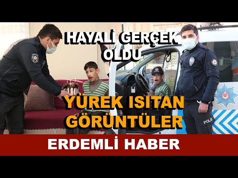 ENGELLİ ÇOCUĞUN POLİSLE BULUŞMA HAYALİ GERÇEK OLDU