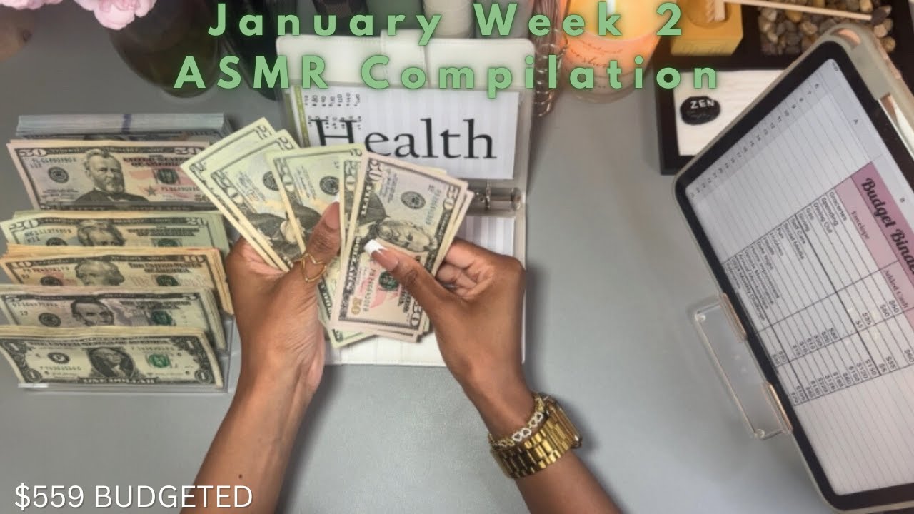 ASMR Cash Stuffing Compilation | Savings Challenges & Weekly Budgeting ...