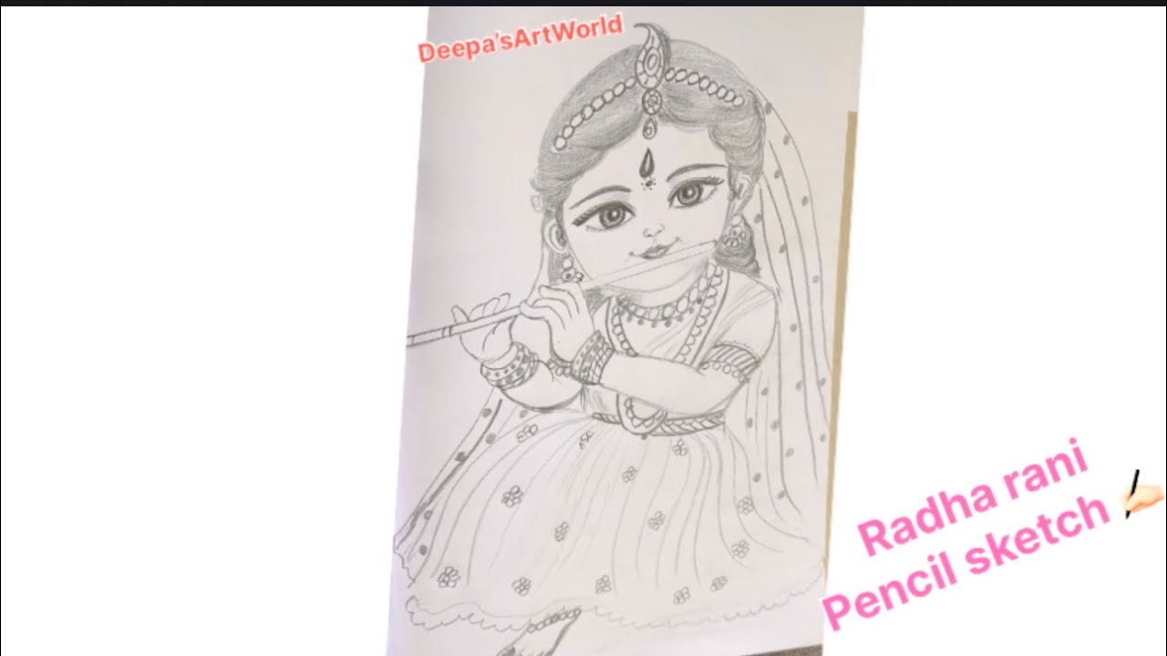 Very Easy Cute Radha Drawing ️😍 | Pencil Sketch Tutorial Step by Step ...