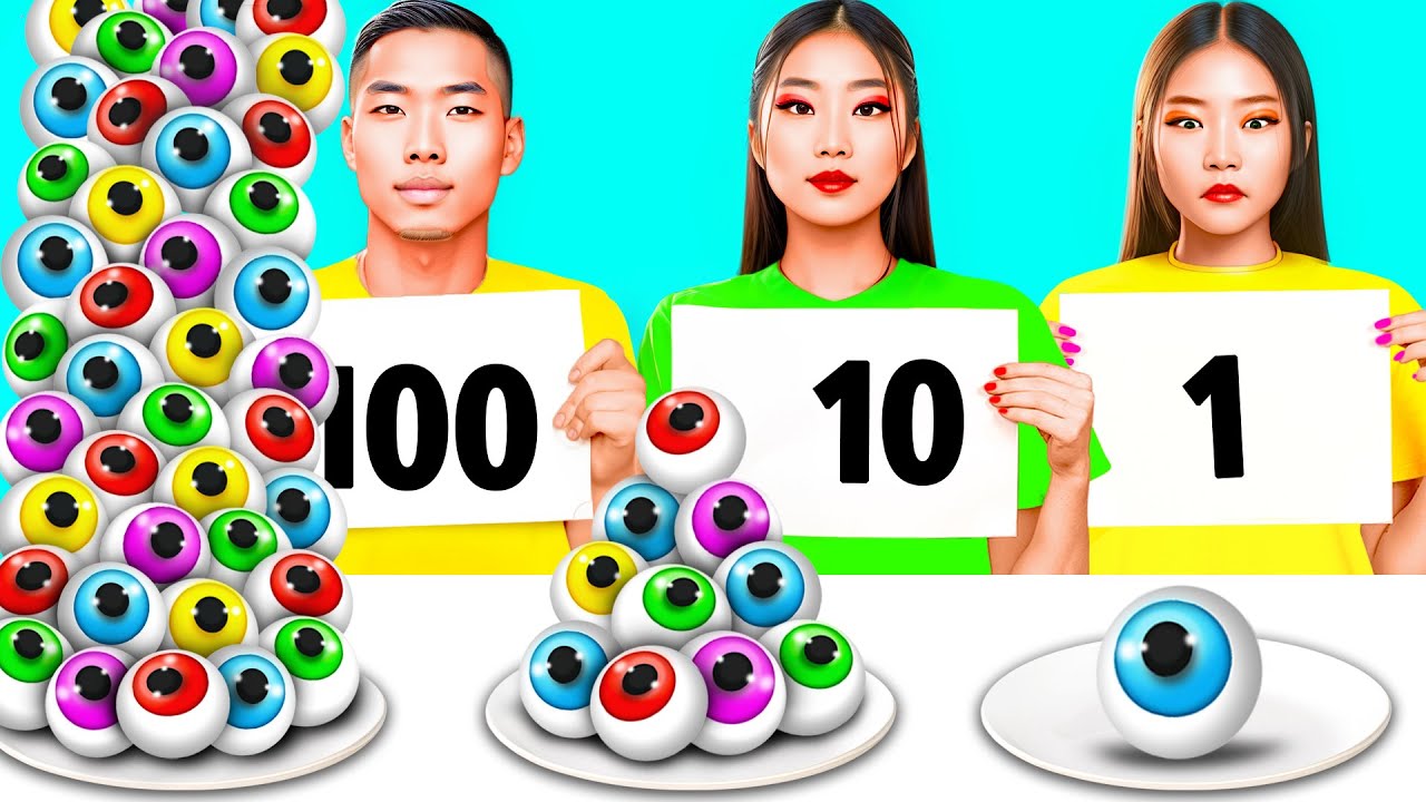 100 खाद्य परतें चुनौती | मजेदार चुनौतियां Toon Toon - YouTube