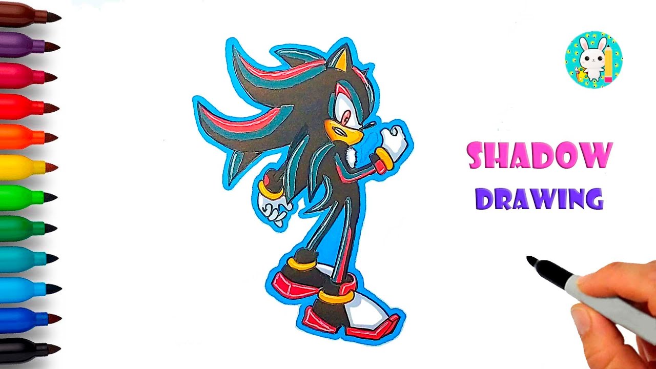 How to draw Shadow the Hedgehog 🖤 Shadow drawing easy step by step ...