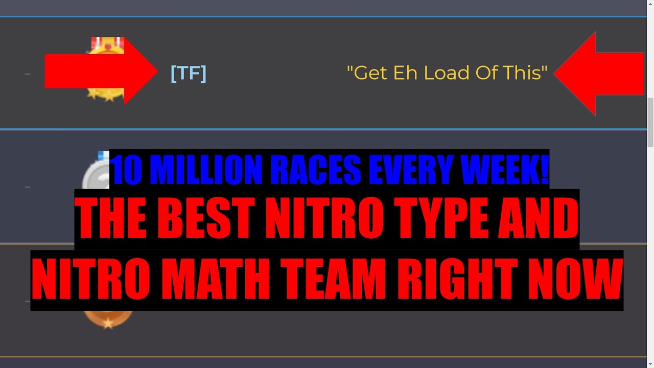 THE BEST TEAM ON NITRO TYPE AND NITRO MATH RIGHT NOW! - YouTube