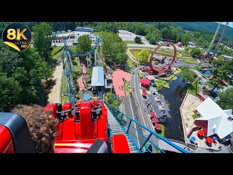 Flashback POV 8K Back Row NEW TRAINS! Great Escape, NY