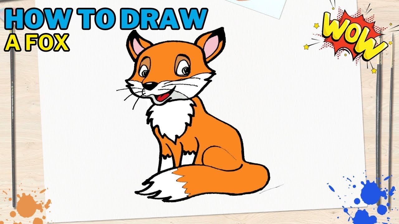 Learn to Draw: How to Draw A Fox Easy for Beginners | Animal Drawing ...