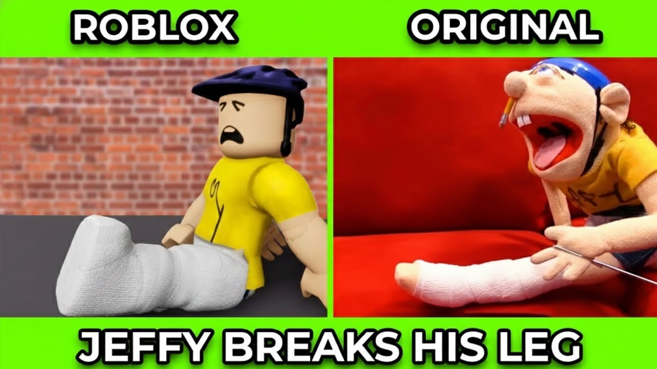 SML Movie vs SML ROBLOX: Jeffy Breaks His Leg! Side by Side - YouTube