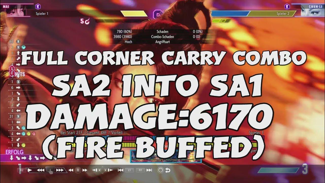 SF6: Mai Full Screen Corner Carry Combo / SA2 into SA1 / Fire Buffed - YouTube