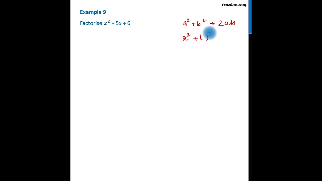 Example 9 Part 1 Factorise X 2 5x 6 Chapter 12 Class 8 Example 9 Part 1 Factorise X 2 5x 6 Chapter 12 Class 8