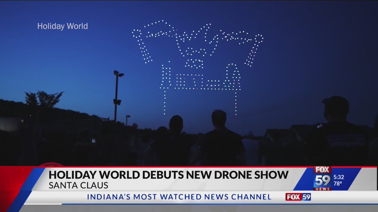 Holiday World’s ‘Firework Spectacular’ launches with 400 Drones - YouTube