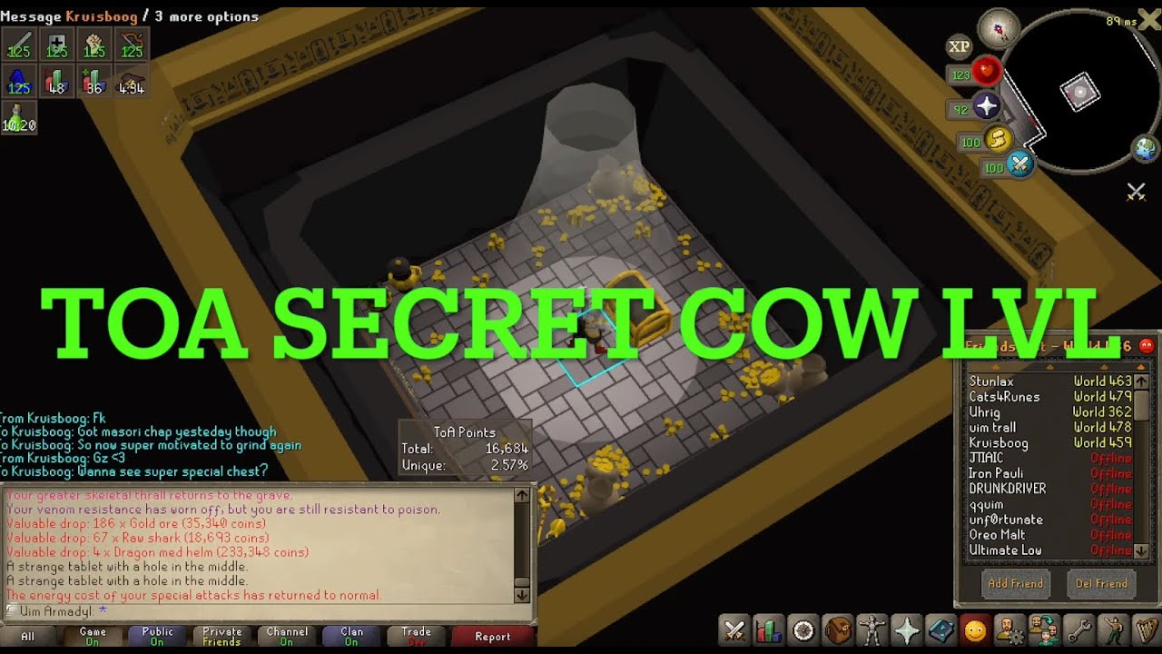 OSRS TOA Secret Cow Level of Lore - YouTube